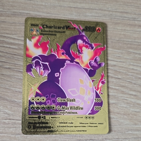 Pokemon | Toys | Pokemon Purple And Gold Charizard Trading Card | Poshmark